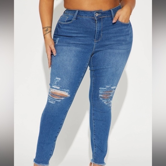 Fashion Nova | Jeans | Stuck In A Daydream Ripped Skinny Jeans Medium ...